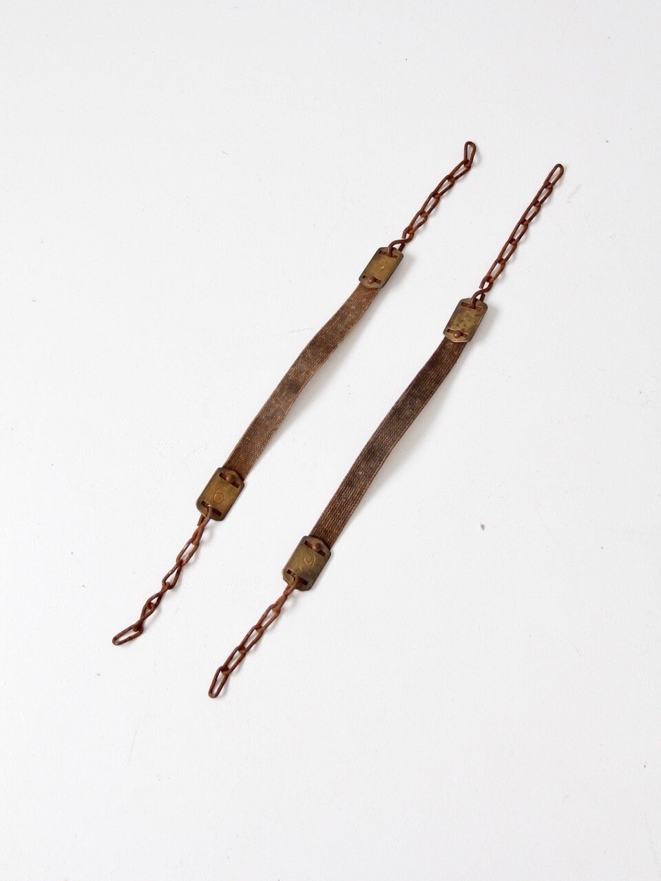 Vintage Canvas Straps With Chains Brass Numbers - Etsy