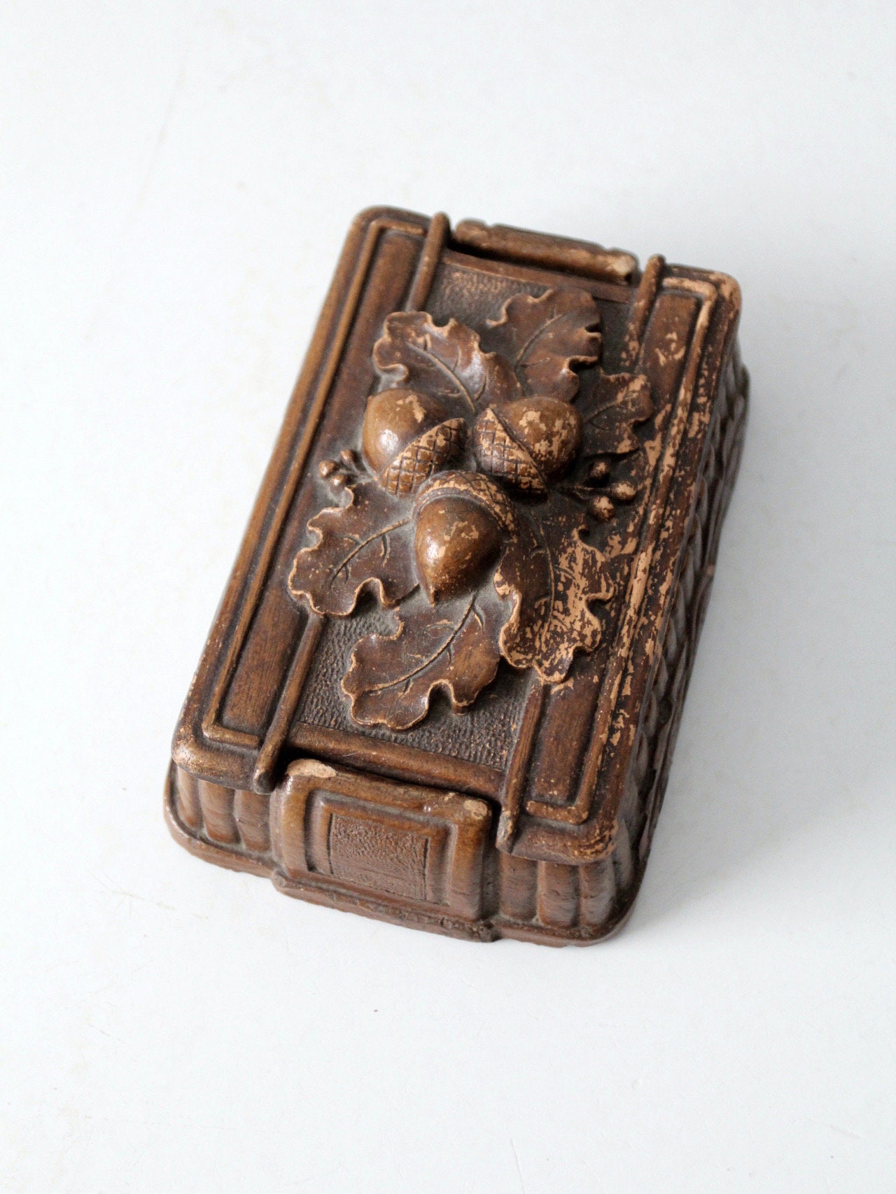 Vintage Syroco Wood Box, Acorn Cast Wooden Cigarette Box - Etsy