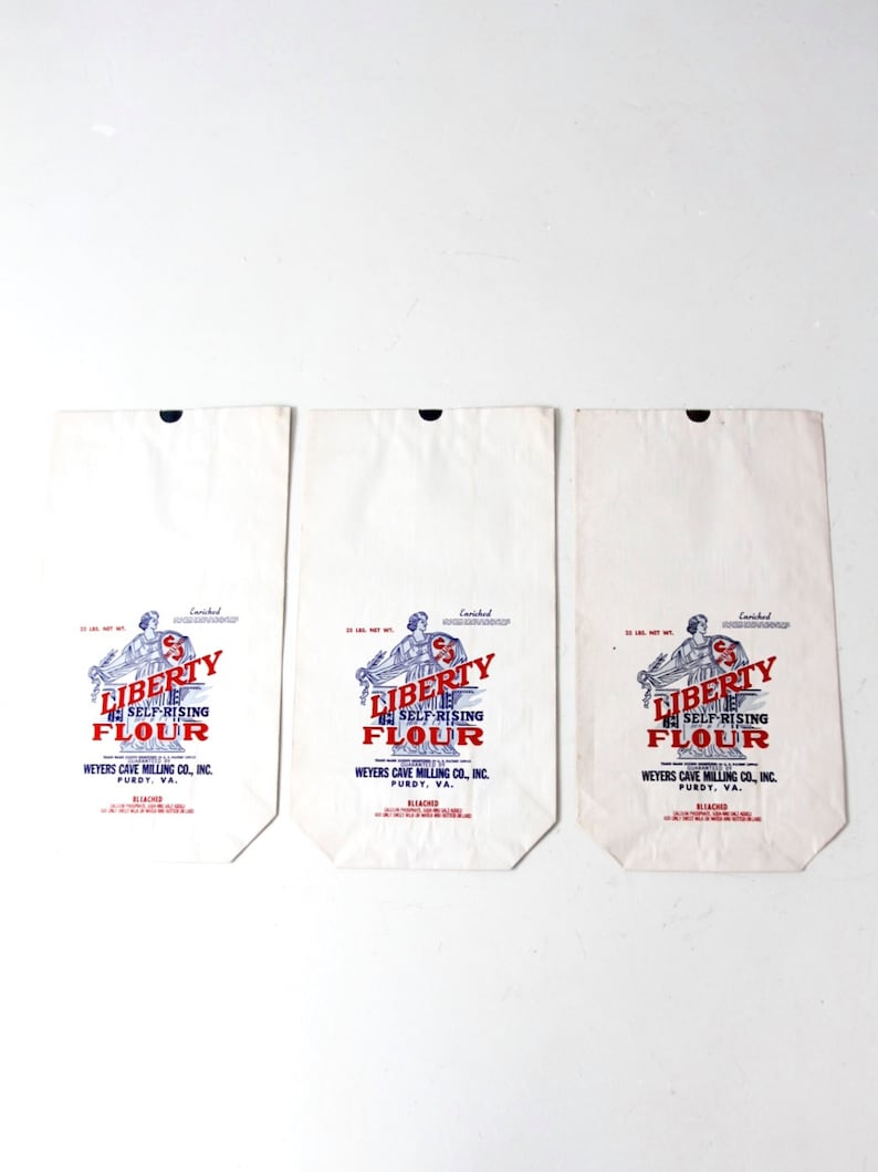 Vintage Liberty Flour Paper Mill Bag, 25 Lb Bag American Flour Bag - Etsy