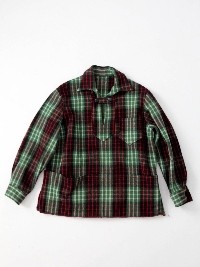Vintage Men's Plaid Shirt, Wool Pullover - Etsy