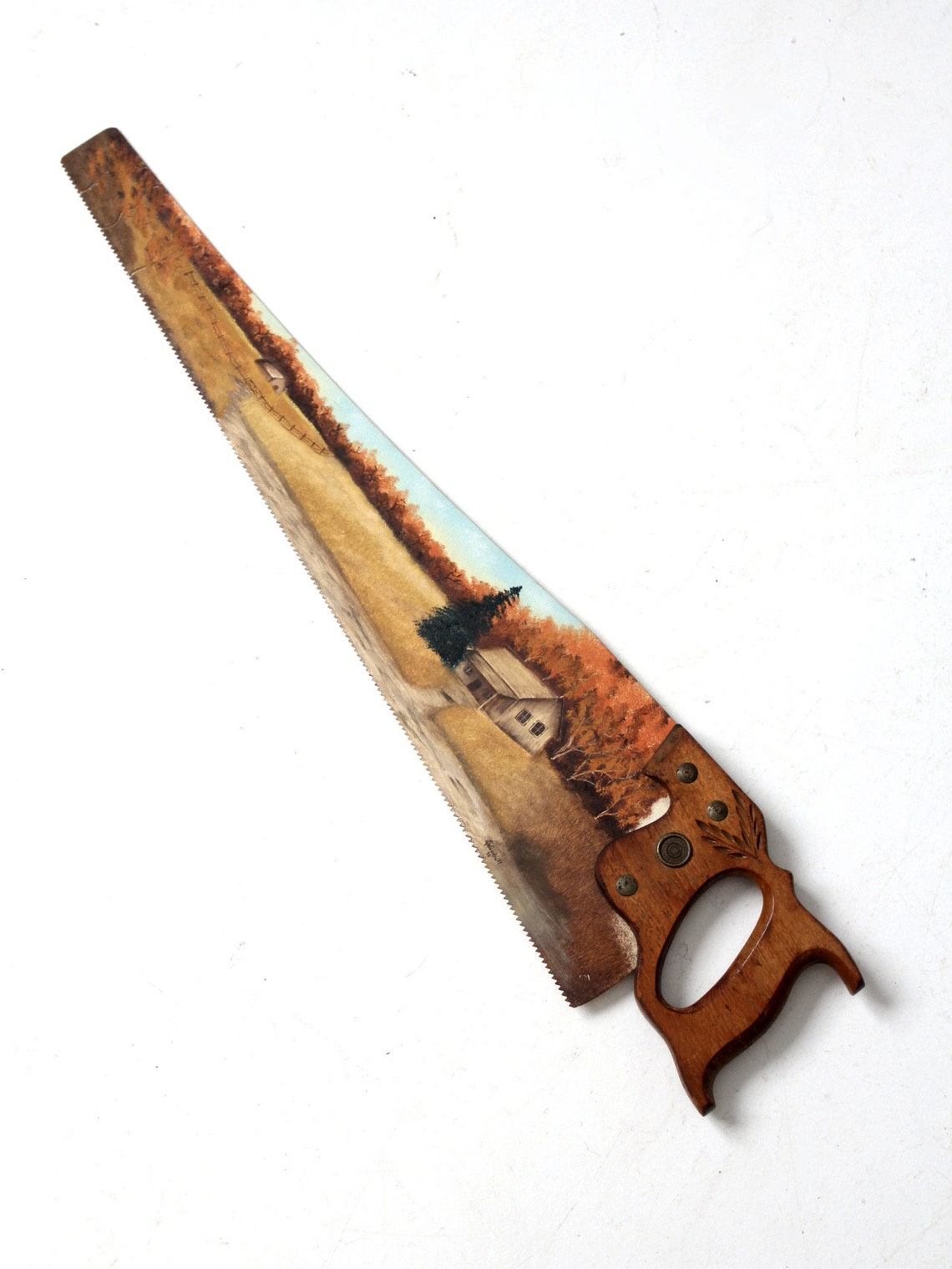 Vintage Folk Art Painting on Hand Saw - Etsy