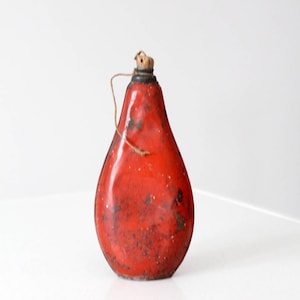 Vintage Metal Flask, Red Container - Etsy