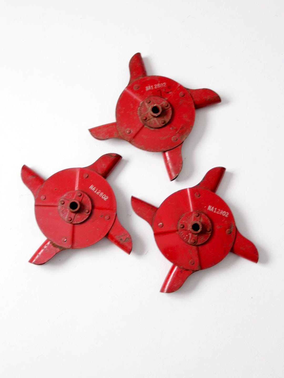 Vintage Red Farm Wheels, Set of 3 Farm Implements - Etsy