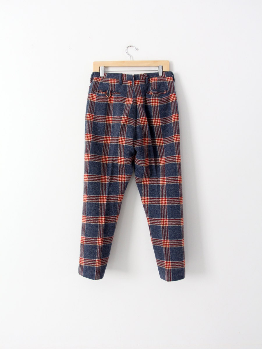 Vintage Plaid Wool Pants, 1950s Men's Pants - Etsy