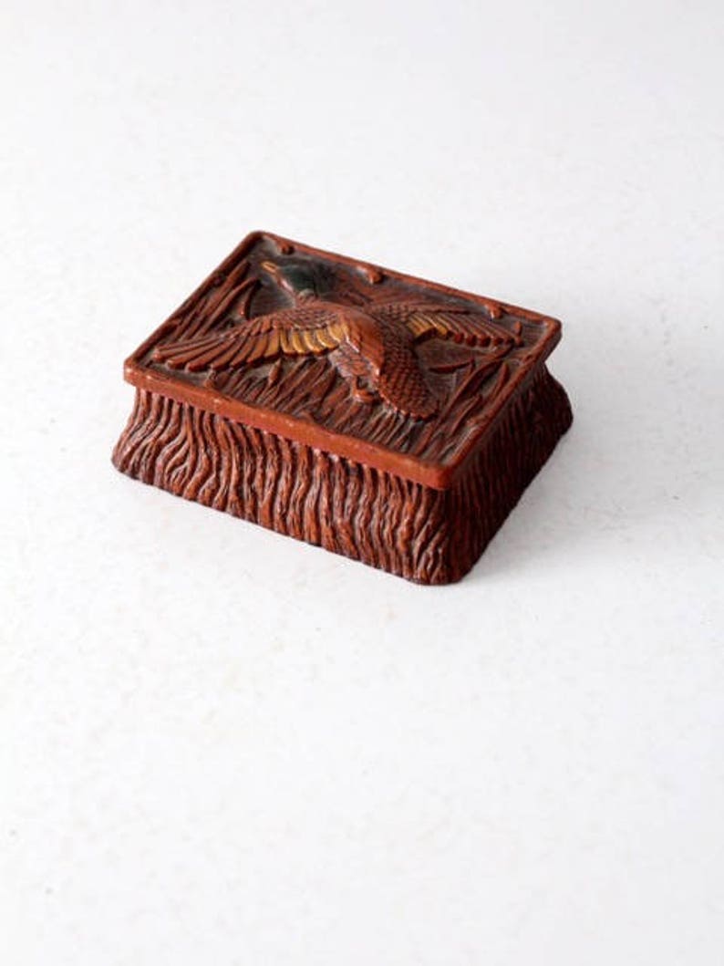 Vintage Syroco Style Box, Pheasant Faux Bois Box - Etsy