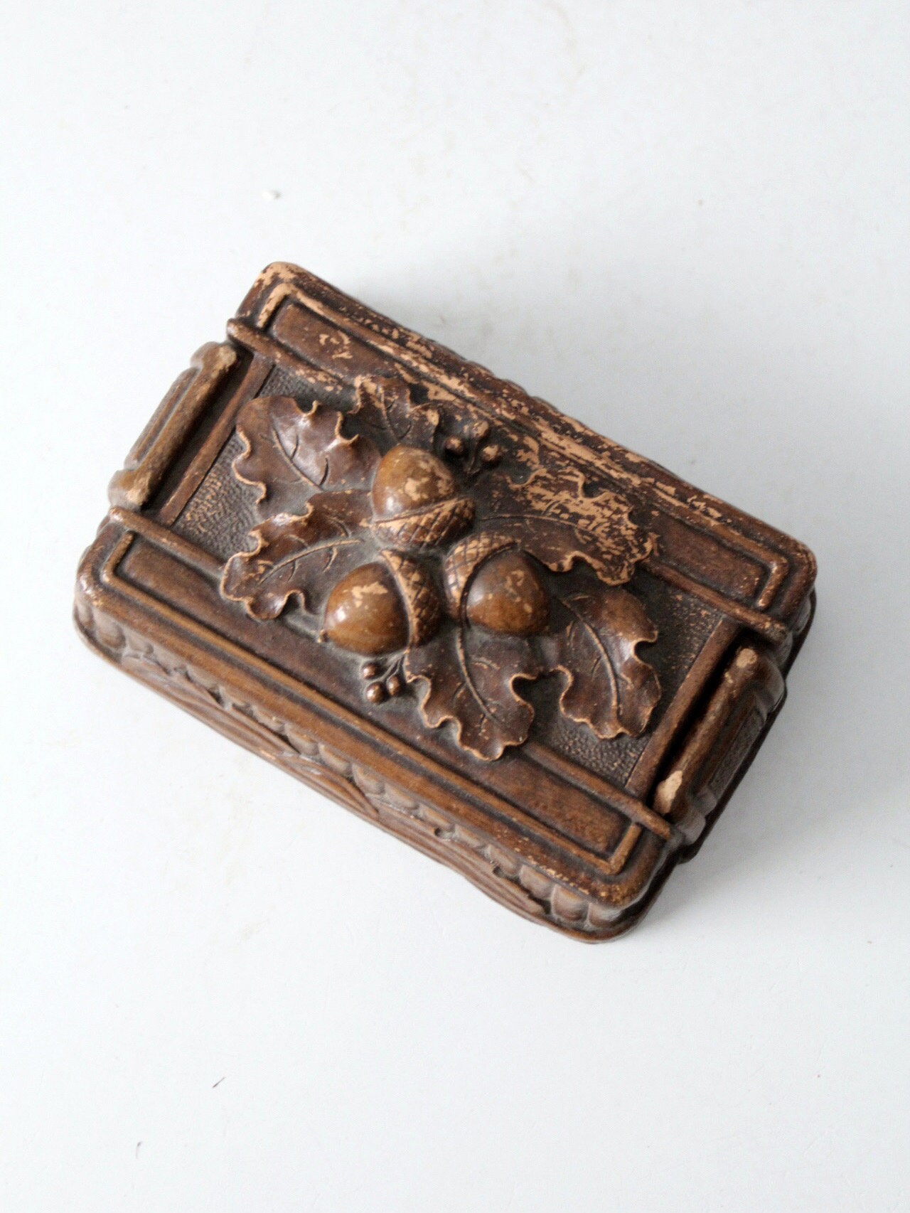 Vintage Syroco Wood Box, Acorn Cast Wooden Cigarette Box - Etsy