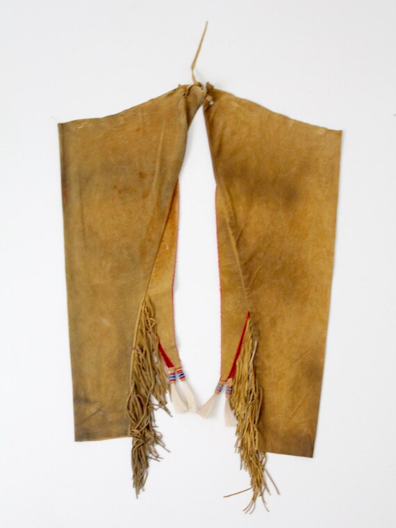 vintage Native American style chaps, buckskin pants - Gem