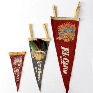 Vintage American Felt Pennants Set of 3 - Etsy