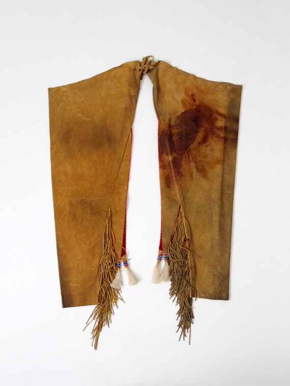 vintage Native American style chaps, buckskin pants - Gem