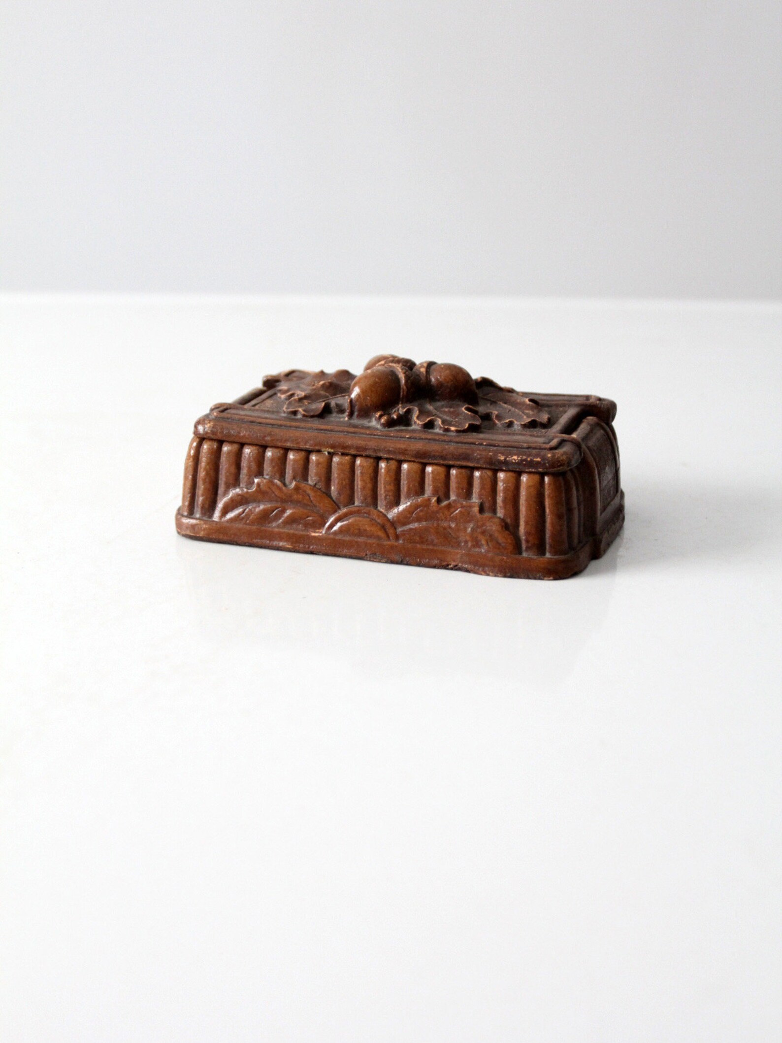 Vintage Syroco Wood Box, Acorn Cast Wooden Cigarette Box - Etsy