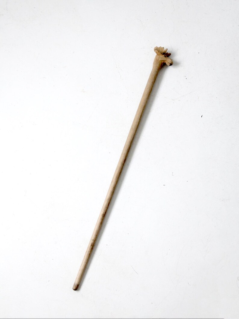 Vintage Hand-carved Moose Walking Stick - Etsy