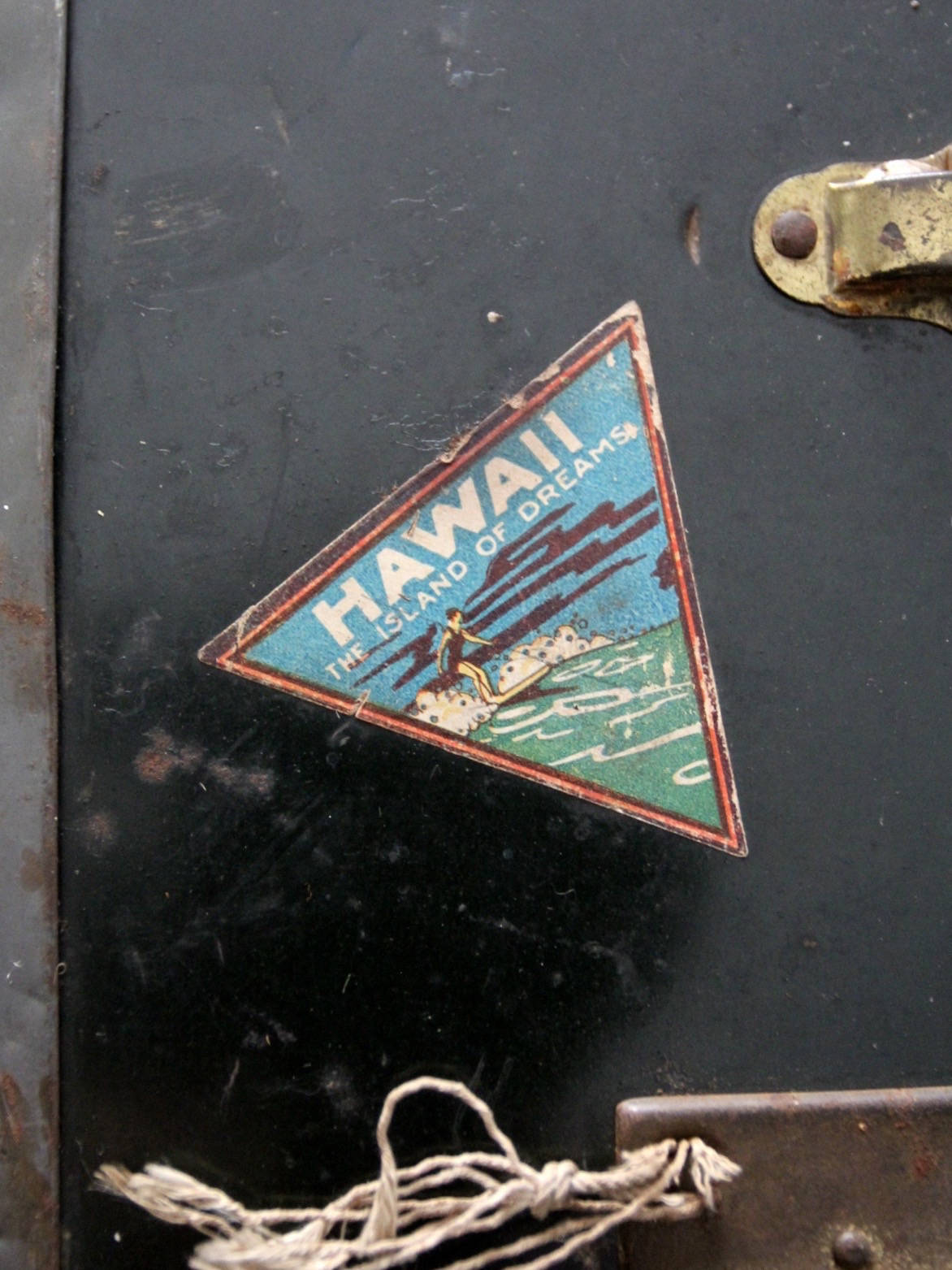 Antique Metal Trunk With Travel Stickers, Mary Lu Playthings Trunk - Etsy