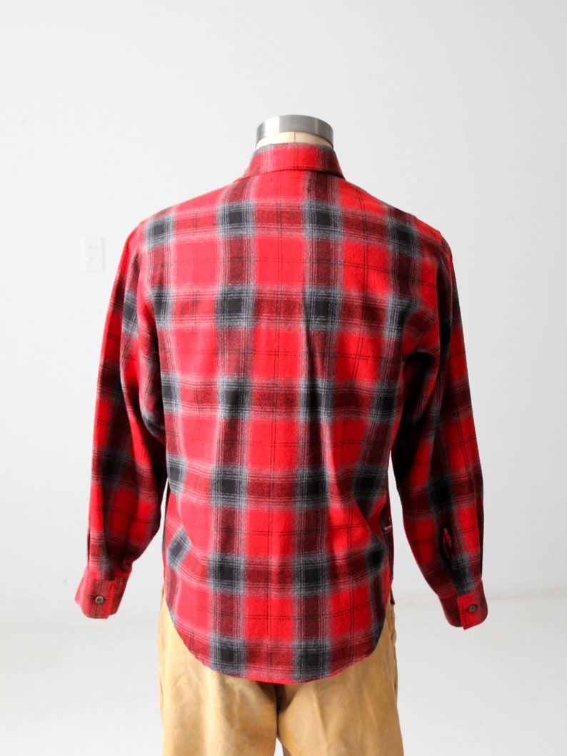 Vintage Plaid Shirt Red Wool Flannel - Etsy