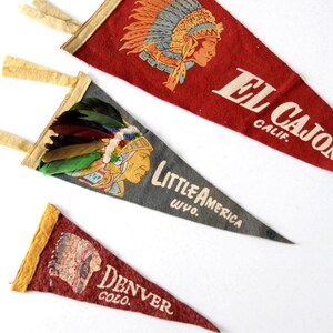 Vintage American Felt Pennants Set of 3 - Etsy
