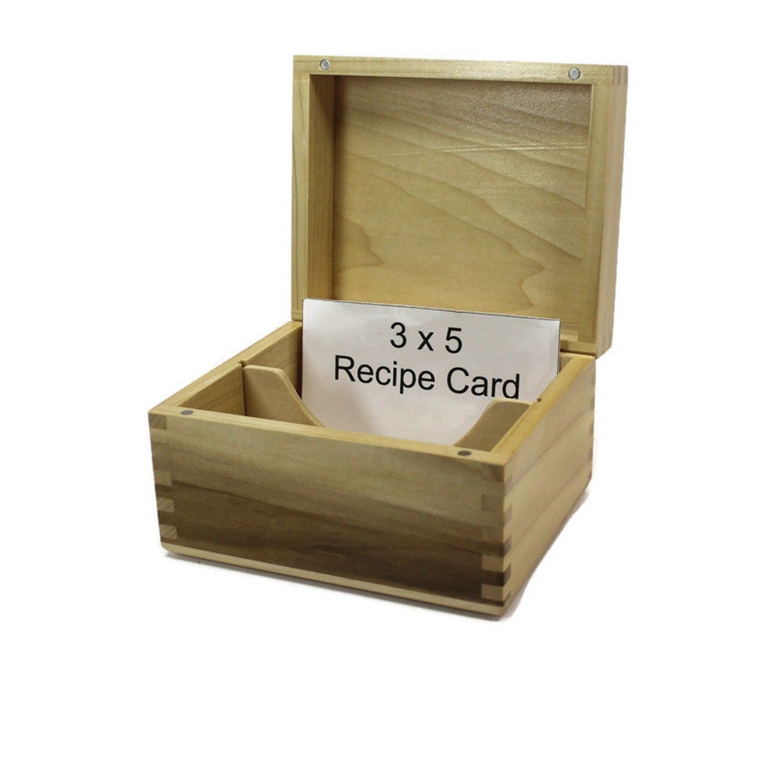 Recipe Box for 3x5 Cards, Divider Poplar rc10507a - Etsy