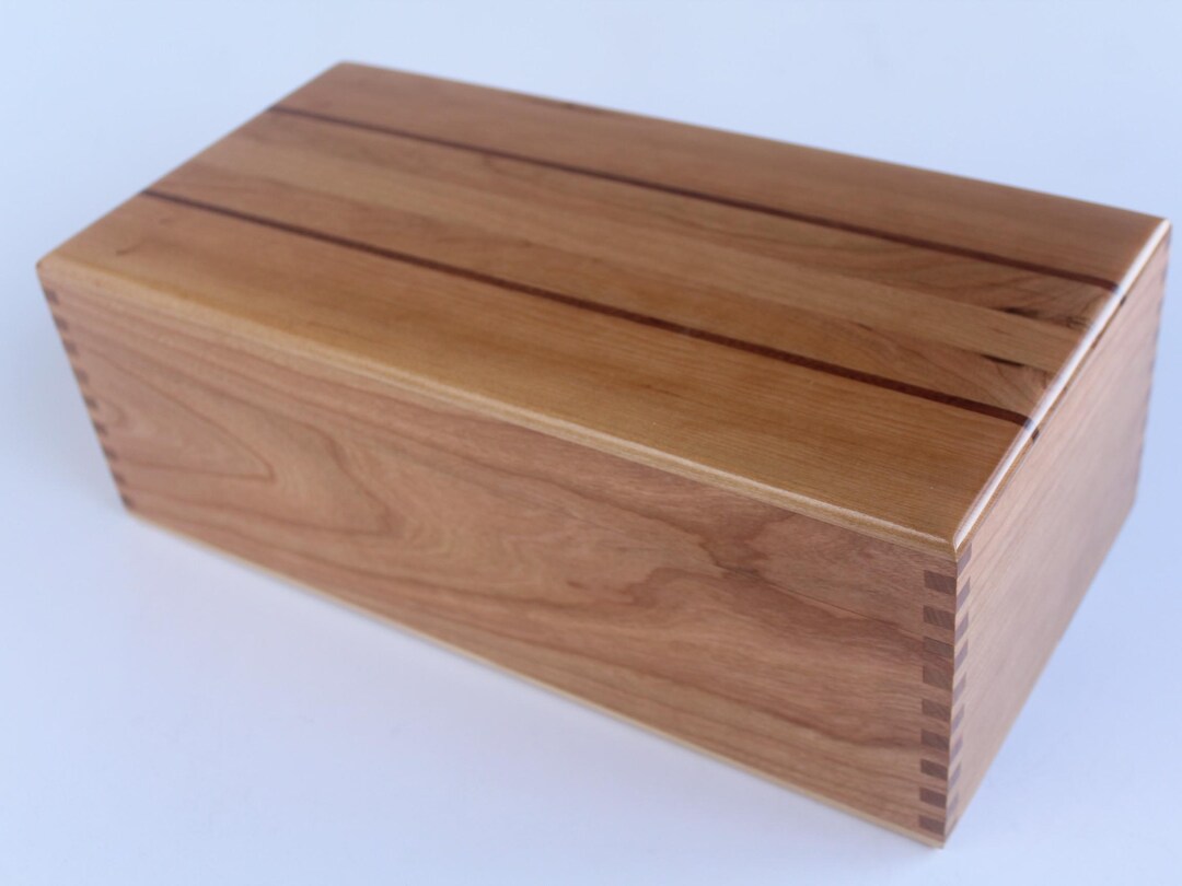Double Recipe Box for 4x6 Cards Made of Cherry and Mahogany With ...