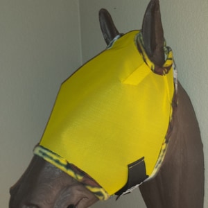 Custom Horse Fly Mask Size Medium Yellow Mesh With 220 Trim - Etsy