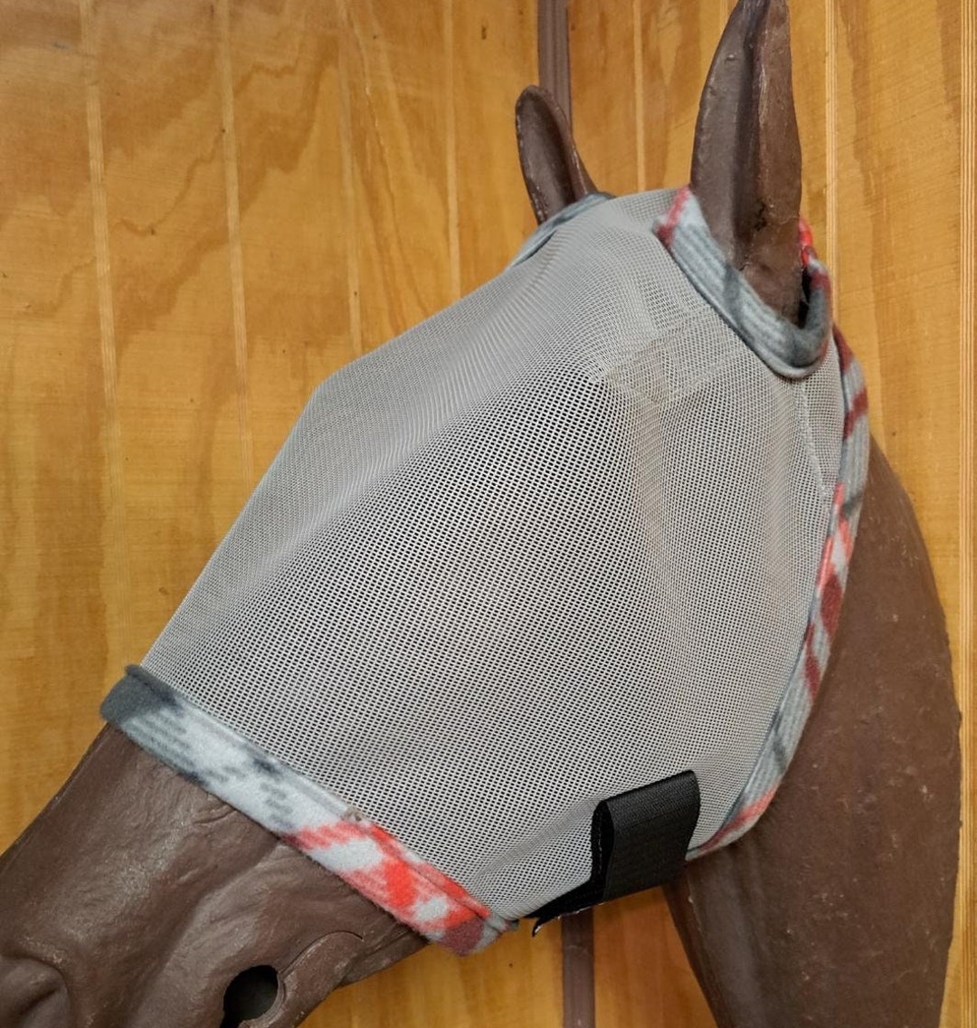 Custom Horse Fly Mask Size Medium Grey Mesh With 569 Trim - Etsy