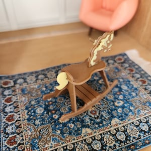 Dollhouse Rocking Horse, Dollhouse Furniture, 1:12 Scale Miniature ...