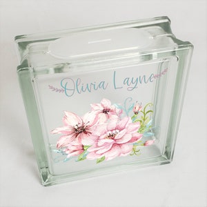 Personalized Girls Savings Piggy Bank, Floral Nursery Decor, Coin Jar ...