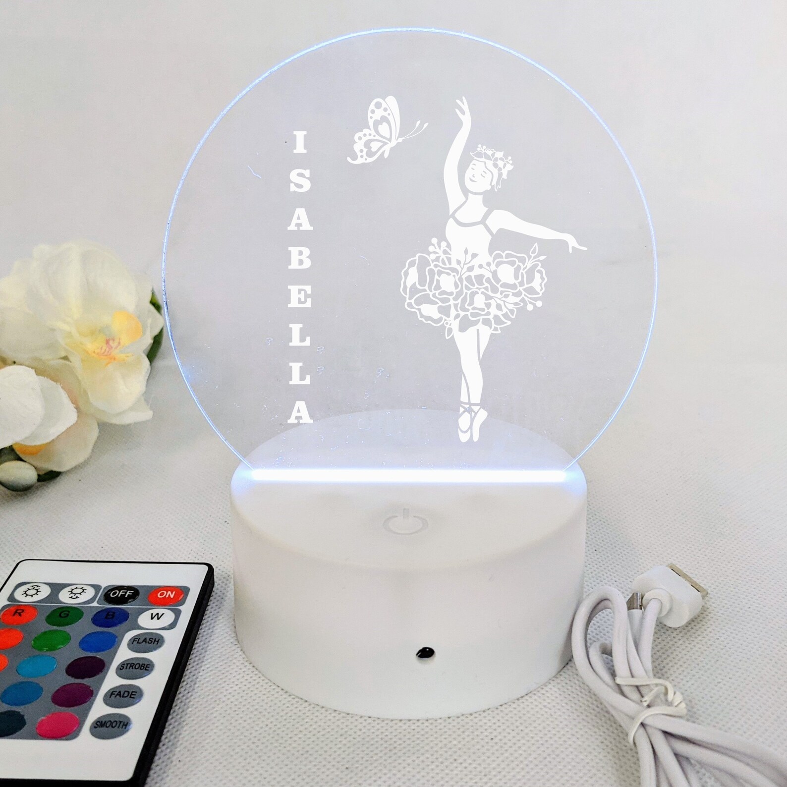 Personalized Ballerina Night Light for Girl, Granddaughter, Niece, Name ...