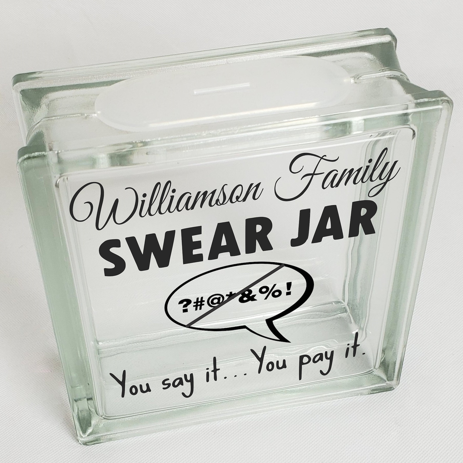 Family Swear Jar - Savings Bank - You Say It You Pay It - Family Curse ...