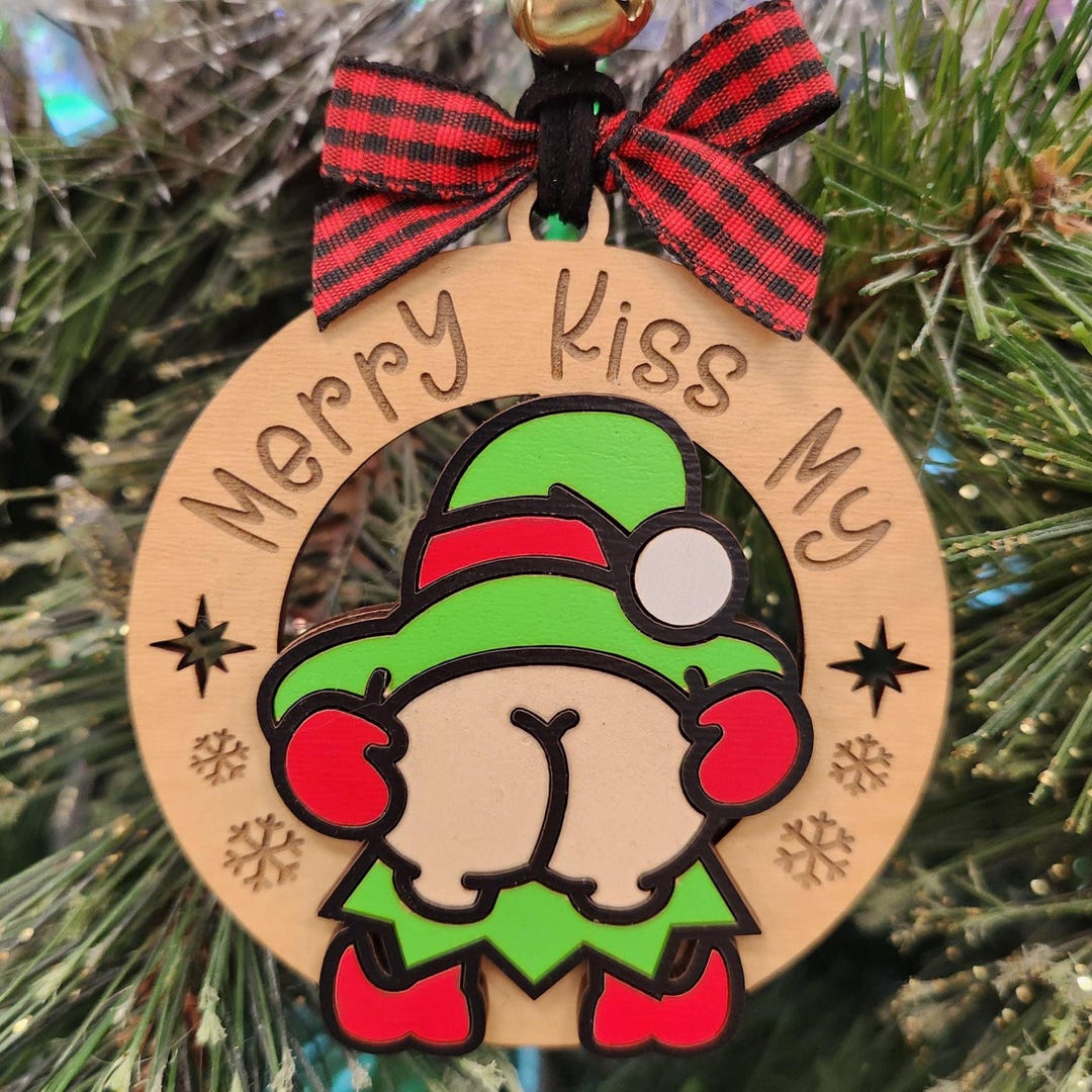 Funny Christmas Ornament, Mooning Elf Butt, Gift for Boss, Co-worker ...