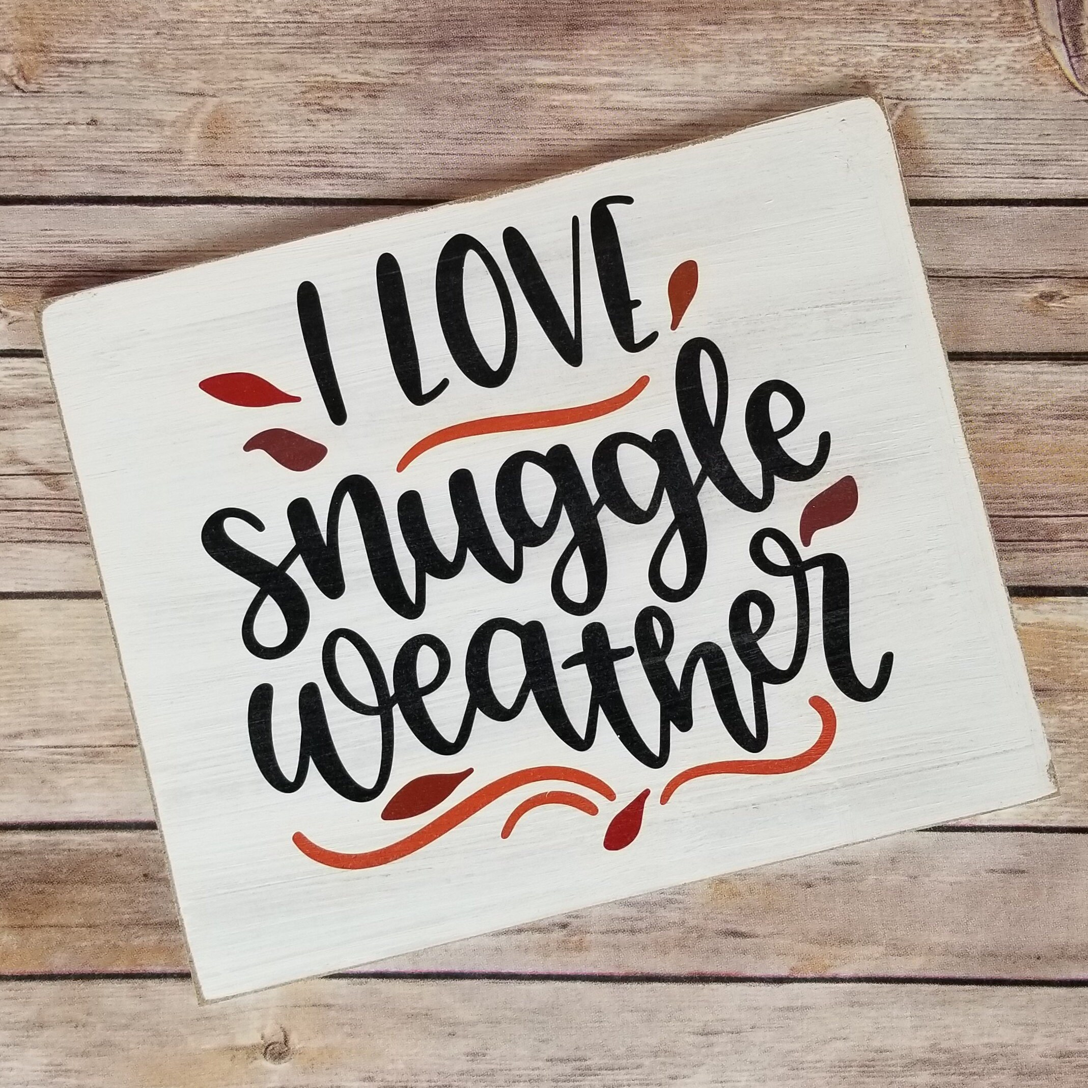 Snuggle Weather Wood Sign Farmhouse Style Fall Decor Autumn | Etsy