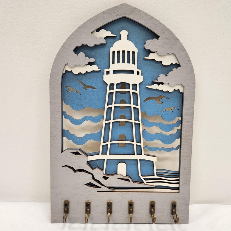 Gift for Lighthouse Collector, Lighthouse Keyholder, Handmade Multi ...