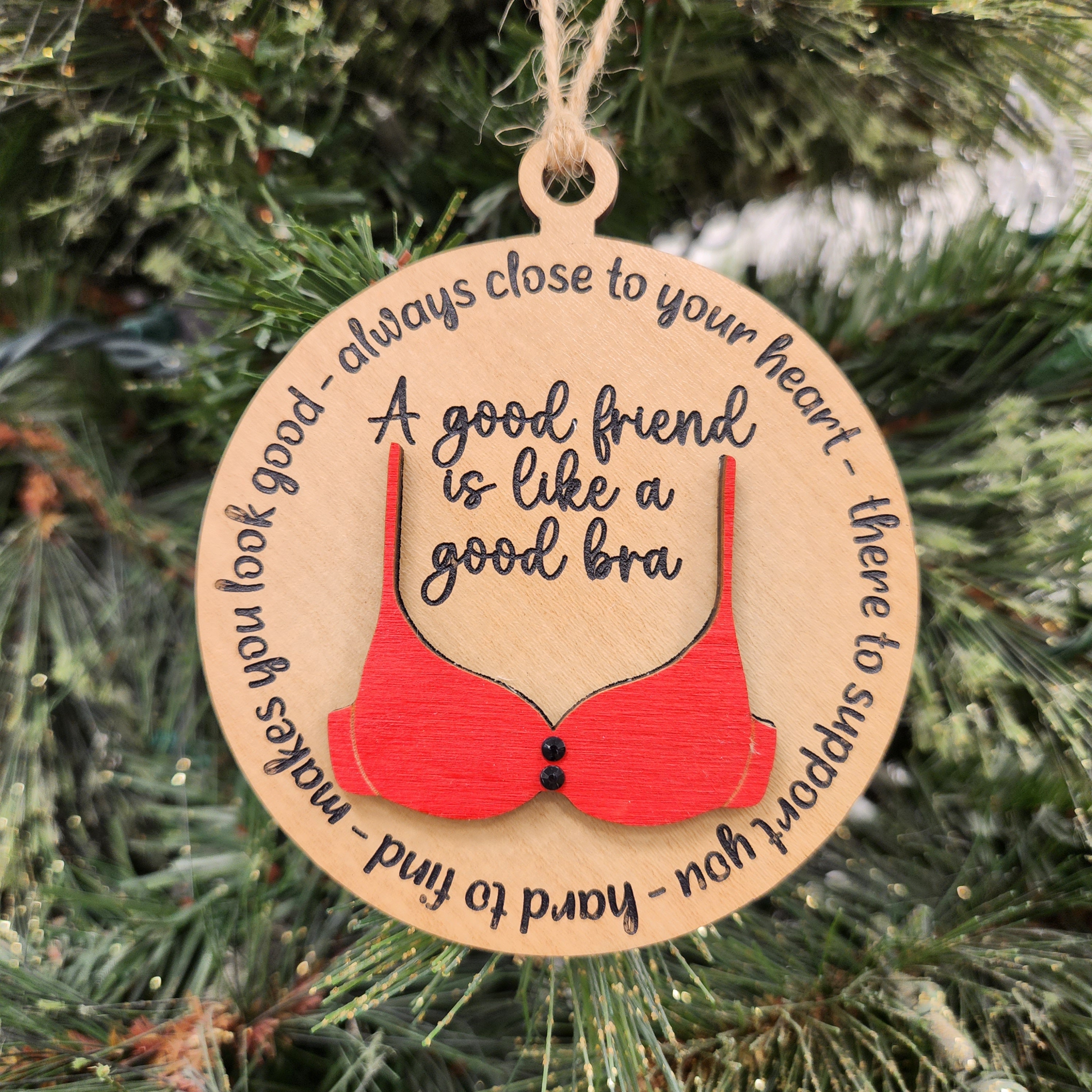 Funny Christmas Bra Ornament for Best Friend, Co-worker, Sister, A Good ...