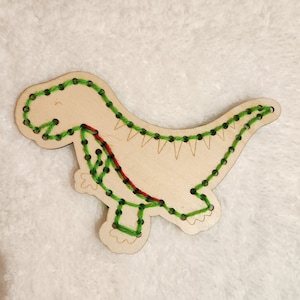 Kids DIY Dinosaur Wood Craft Kit, Yarn Lacing Boards, Kids' Learn to ...