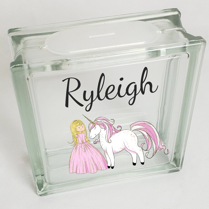 Savings Piggy Bank for Little Girl, Personalized Princess Unicorn Gift ...
