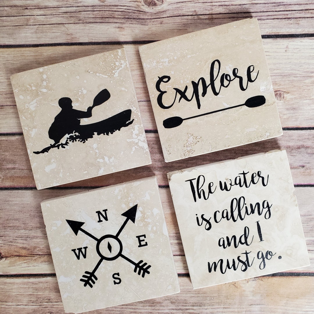 Coaster Gift Set for Kayaker, Kayak Lover Gift, Gift for Him, Gift for ...