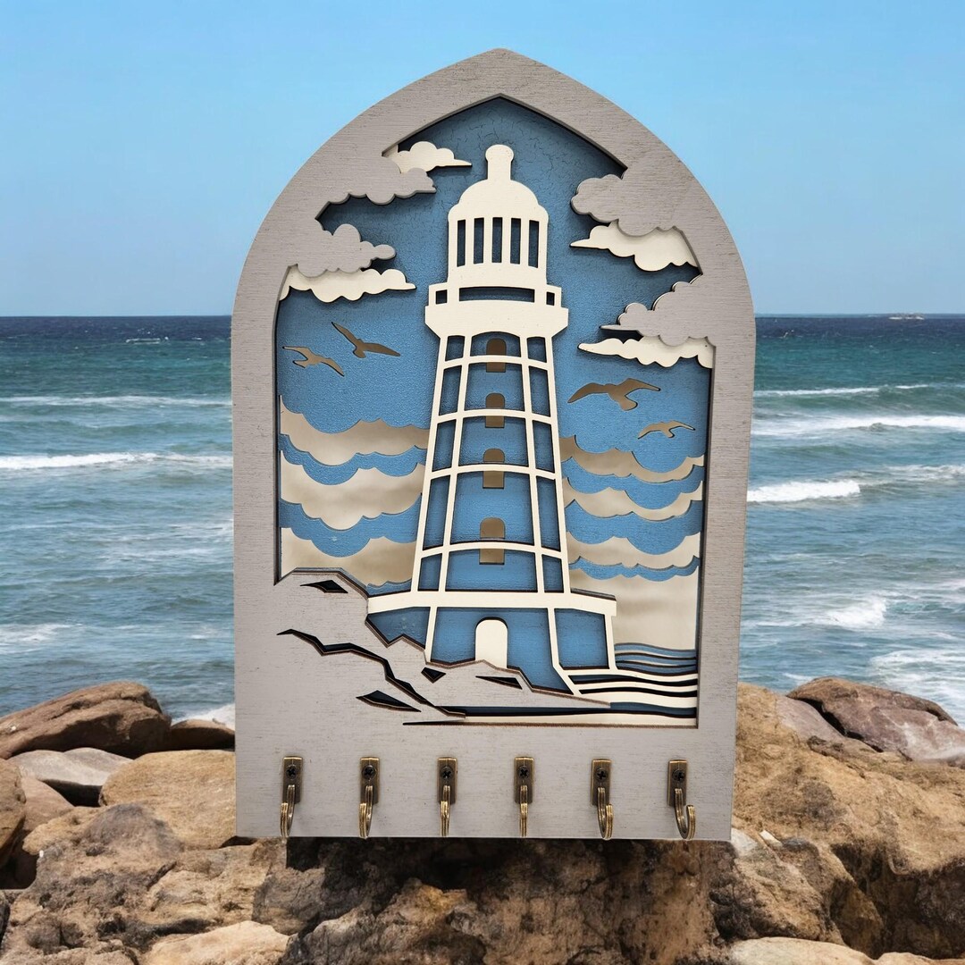 Gift for Lighthouse Collector, Lighthouse Keyholder, Handmade Multi ...