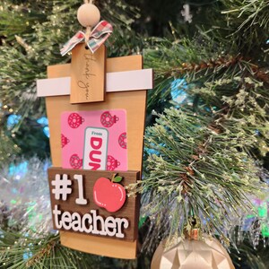 Teacher Christmas Gift Card Holder Handmade Wooden Ornament, Unique ...