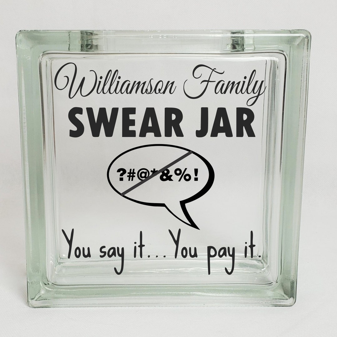 Family Swear Jar - Savings Bank - You Say It You Pay It - Family Curse ...