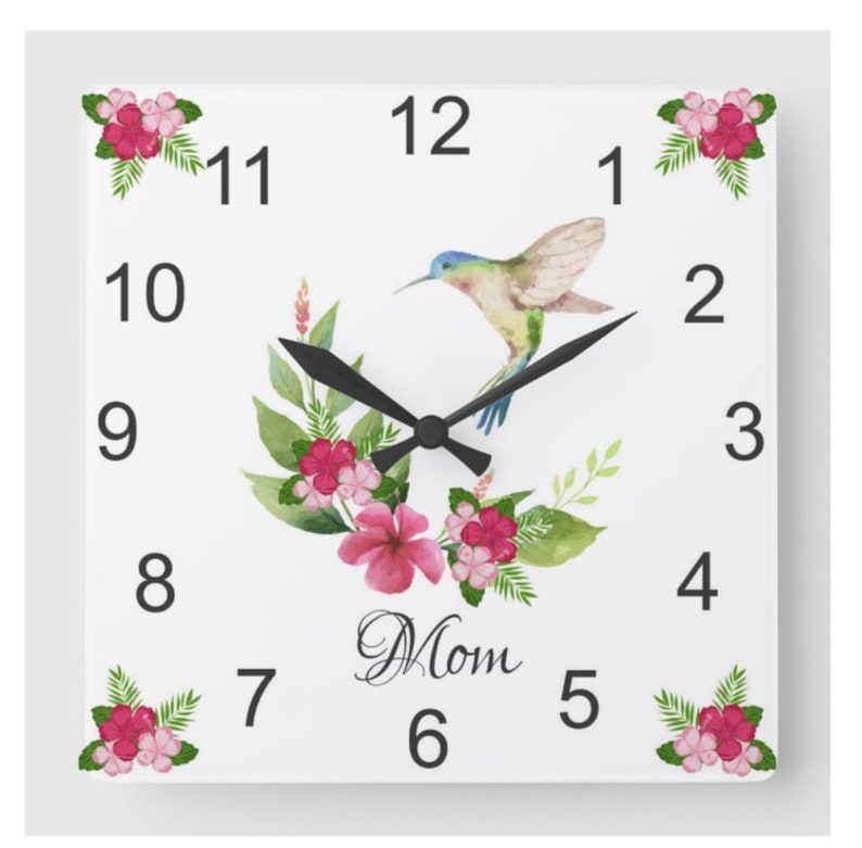 Personalized Hummingbird Clock Wall Decor Gift for Mother or - Etsy