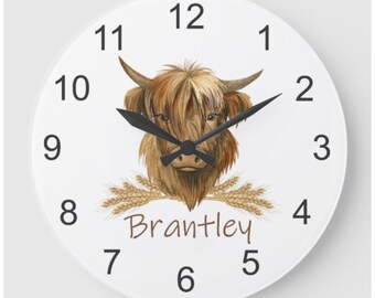 Highland Cow Wall Clock - Etsy