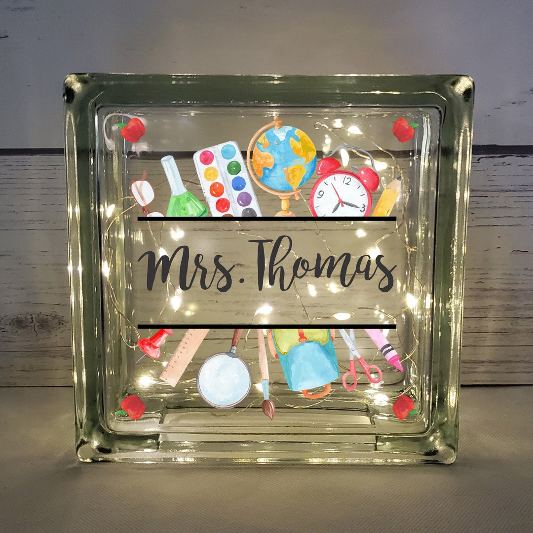 Unique Personalized Gift for Teacher, Appreciation Gift, Light up Glass ...