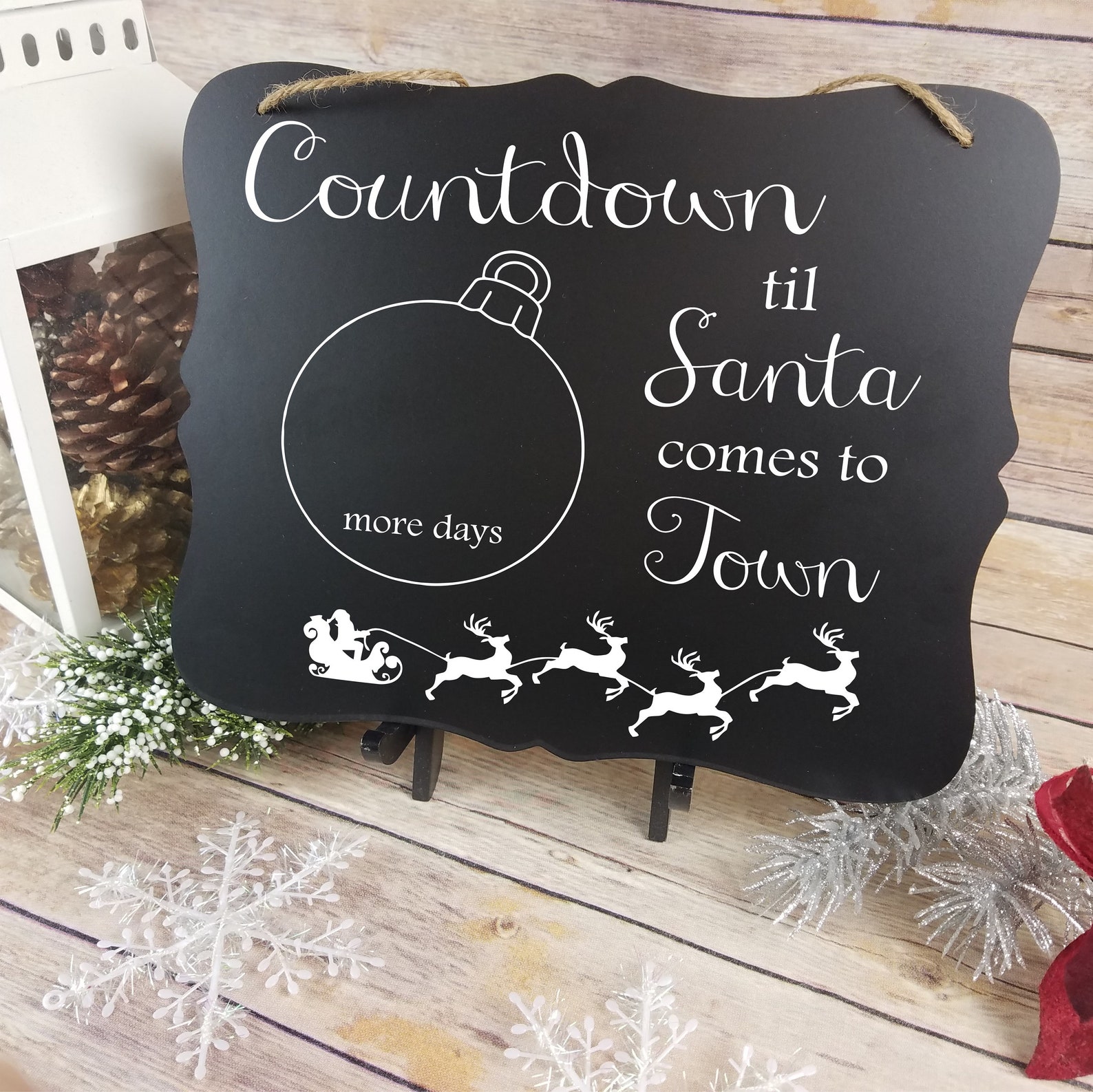 Rustic Christmas Decor Count Down Sign How Many Days Til - Etsy