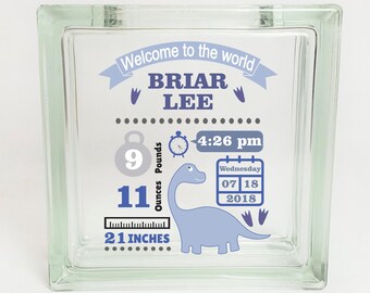 Glass Block Baby Announcement - Etsy