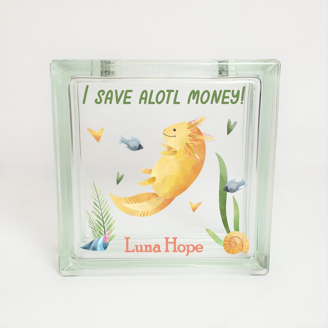 Axolotl Personalized Savings Bank Coin Savings Jar, Yellow Smiling ...