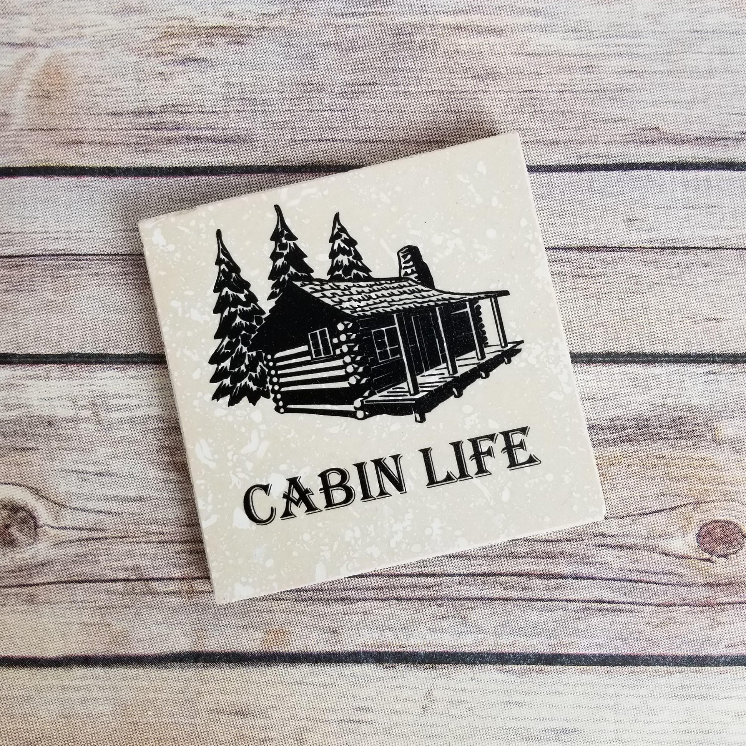 Cabin Decor Natural Stone Coaster Set Rustic Farmhouse Decor | Etsy