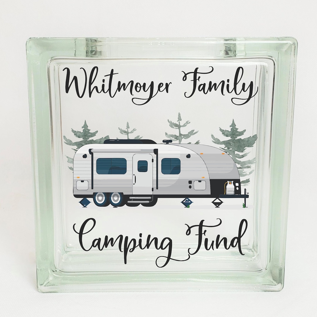 New Camper Gift Money Bank, Camping Fund Savings Jar, Personalized ...