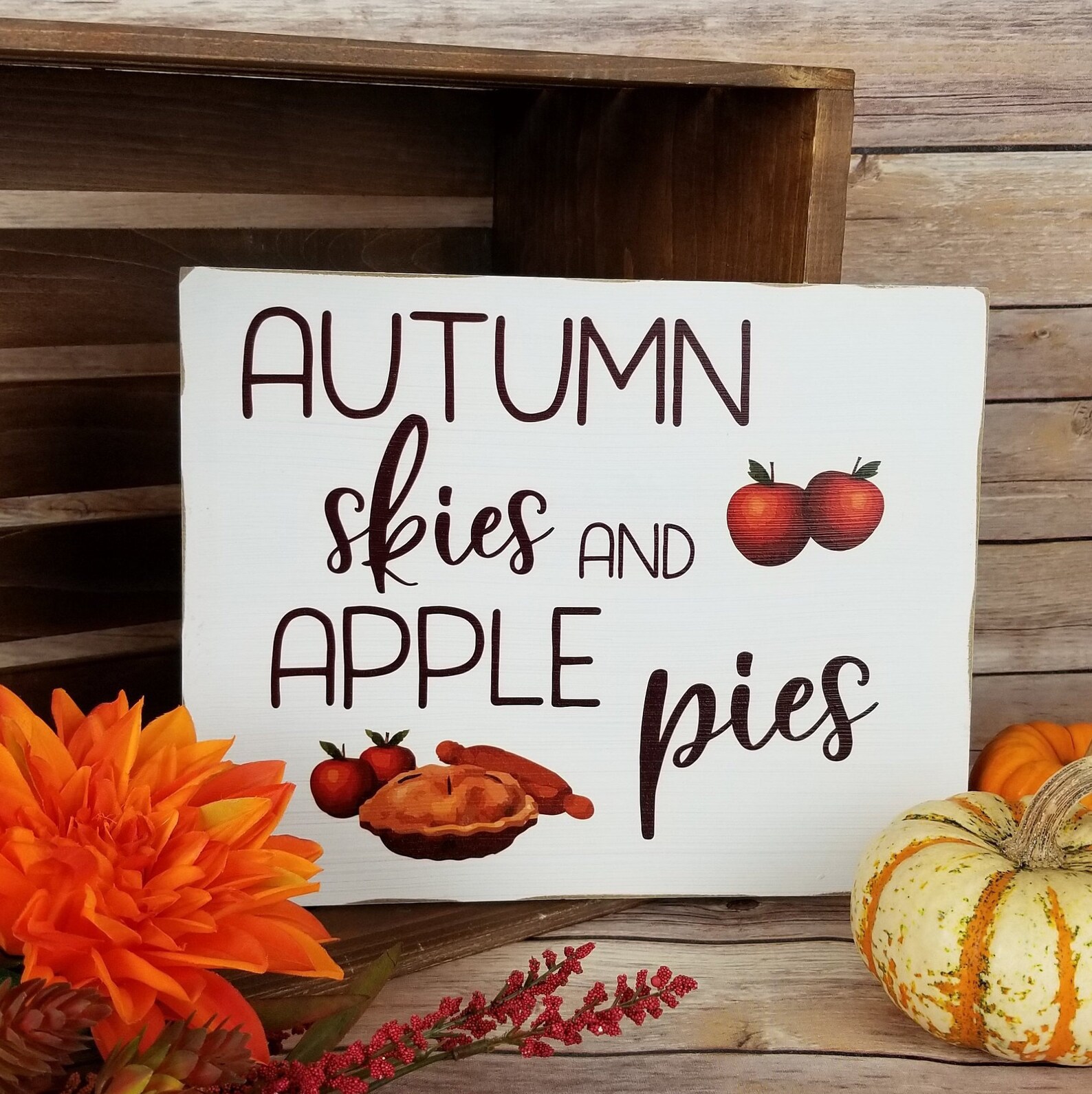Rustic Apple Pie Fall Sign Holiday Decor Farmhouse Autumn - Etsy