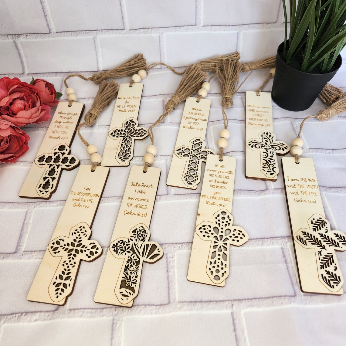 Wood Laser Cut Religious Bookmarks, Handmade Bible Bookmark, Easter ...