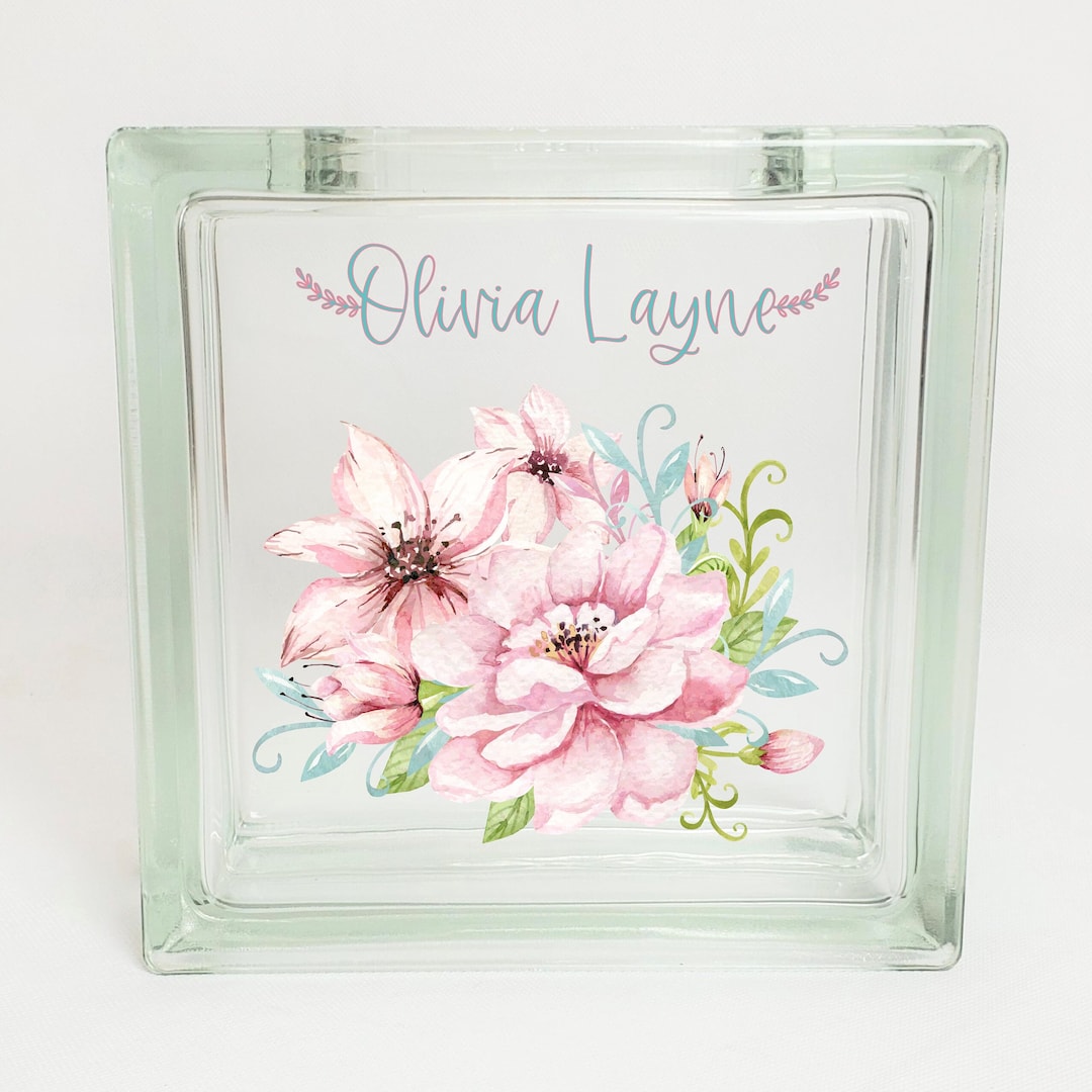 Personalized Girls Savings Piggy Bank, Floral Nursery Decor, Coin Jar ...
