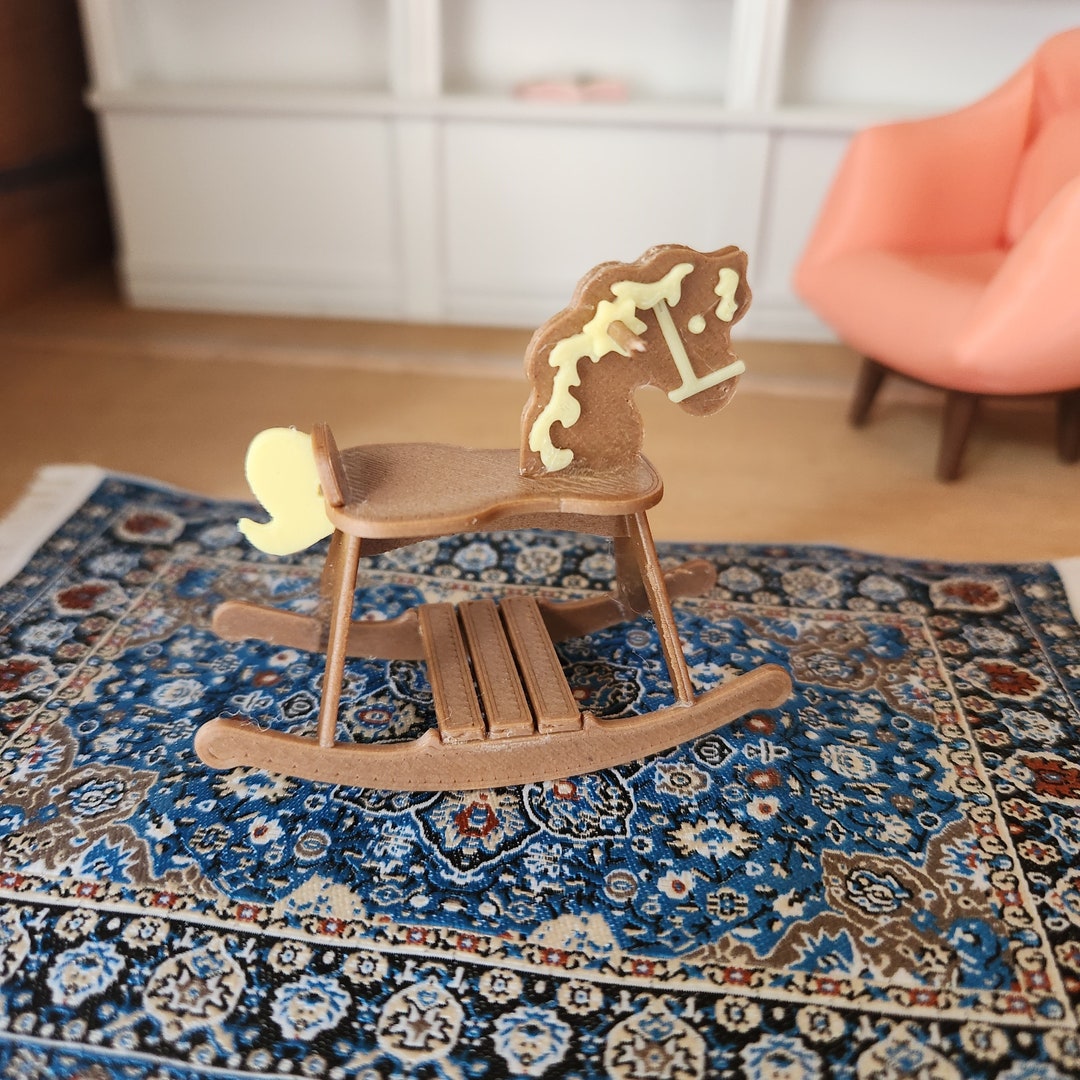 Dollhouse Rocking Horse, Dollhouse Furniture, 1:12 Scale Miniature ...