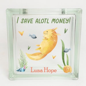 Axolotl Personalized Savings Bank Coin Savings Jar, Yellow Smiling ...