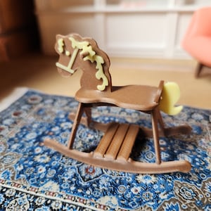 Dollhouse Rocking Horse, Dollhouse Furniture, 1:12 Scale Miniature ...